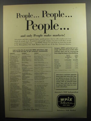 1951 WPIX Television Station Ad - People.. People.. People.. and only ...
