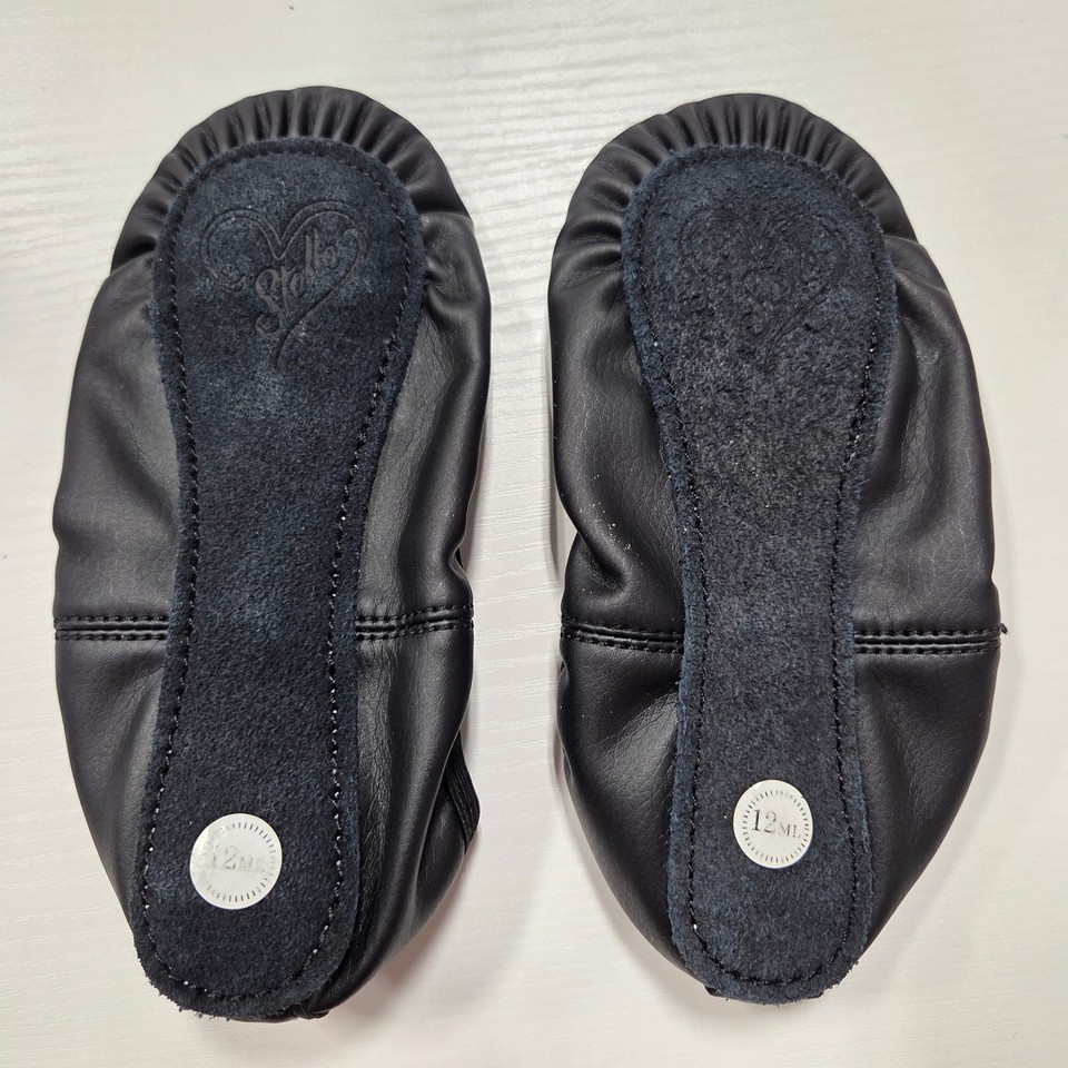 Stelle Black Ballet Shoes Slippers Girls Kids Dance Size 12M | eBay