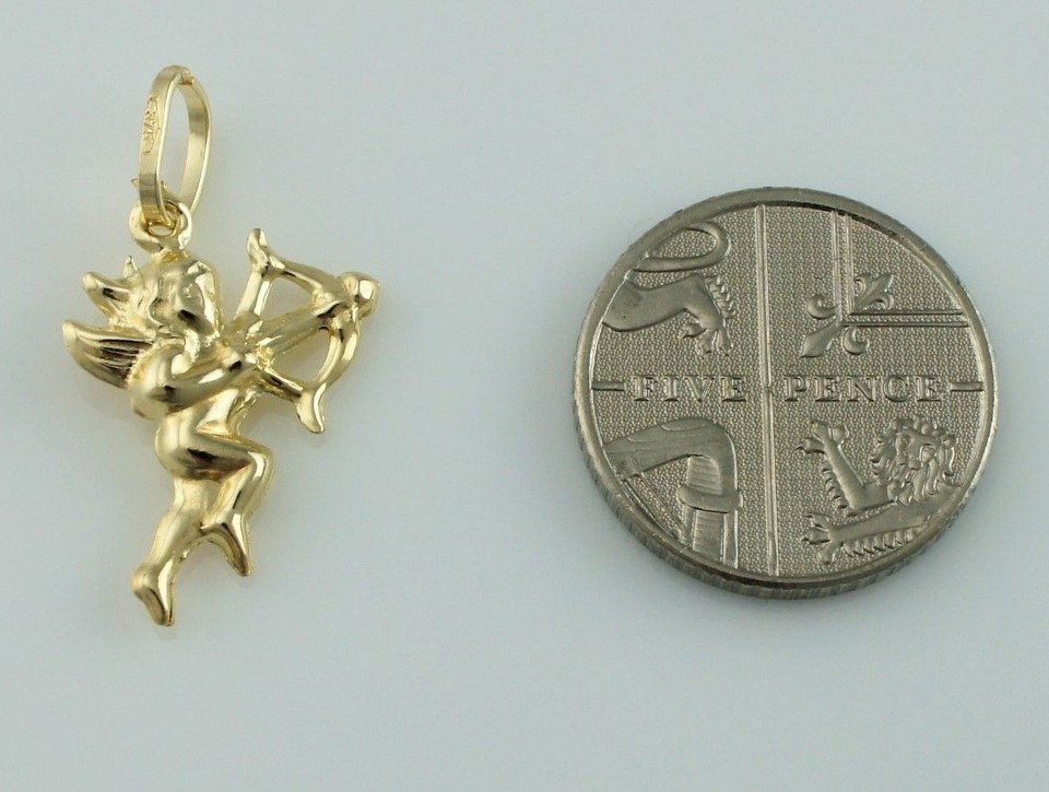 9ct Yellow Gold Cupid Love Angel Charm / Pendant | eBay