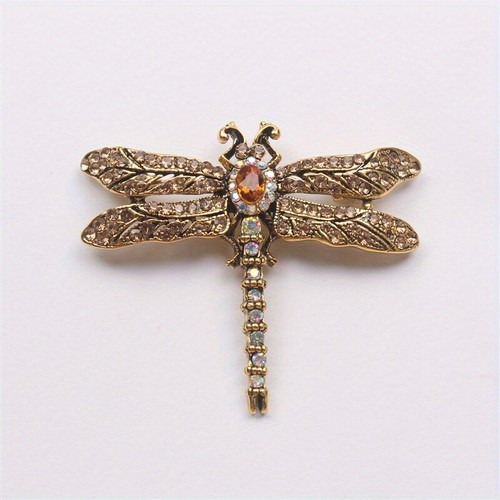 Exquisite Dragonfly Rhinestone Brooch Pin - Luxurious Animal-Shaped ...