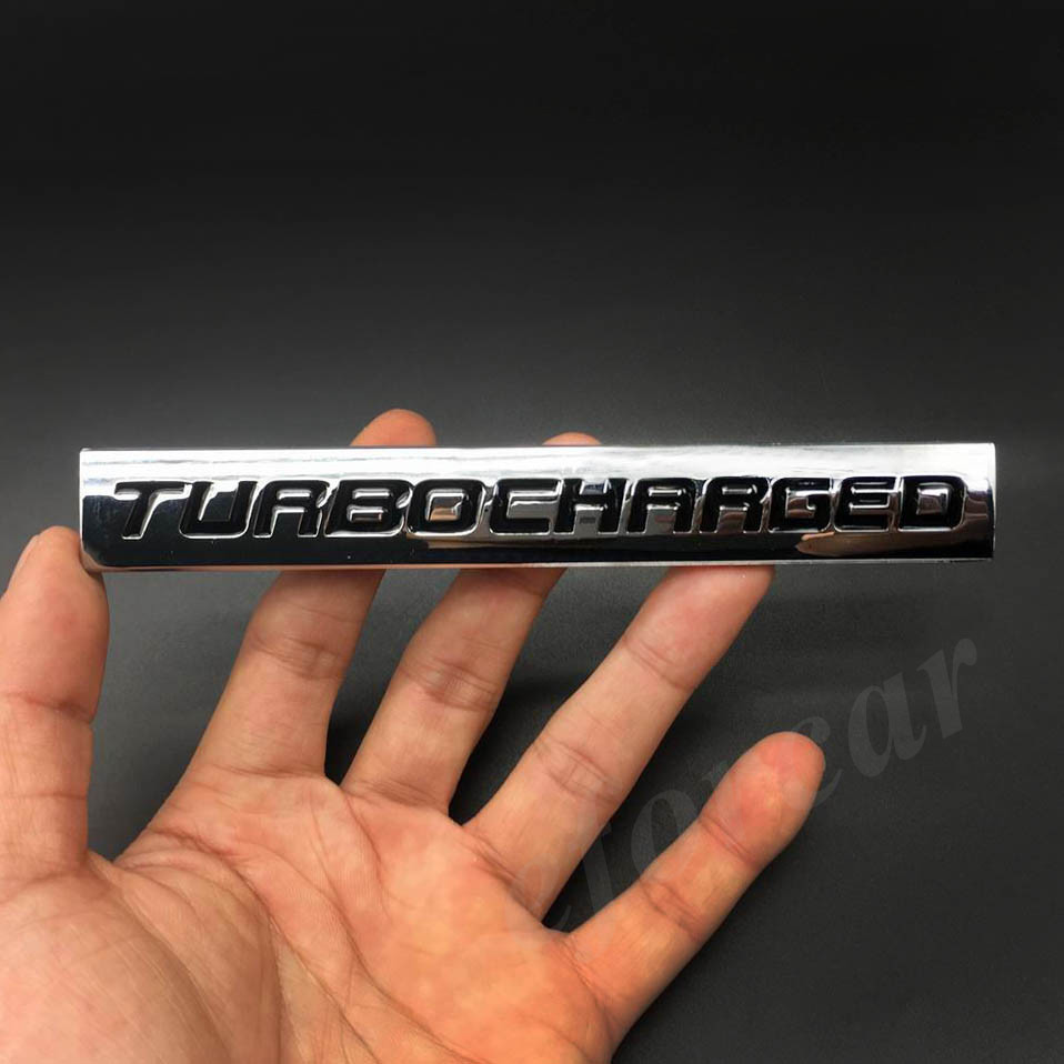 Metal Chrome TURBOCHARGED Emblem Car Rear Trunk Badge Sticker Decal ...