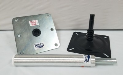 BOAT SEAT, SWIVL-EZE 3 PC PEDESTAL SET, 11" GALVANIZED 3/4" BASE SWIVEL ...