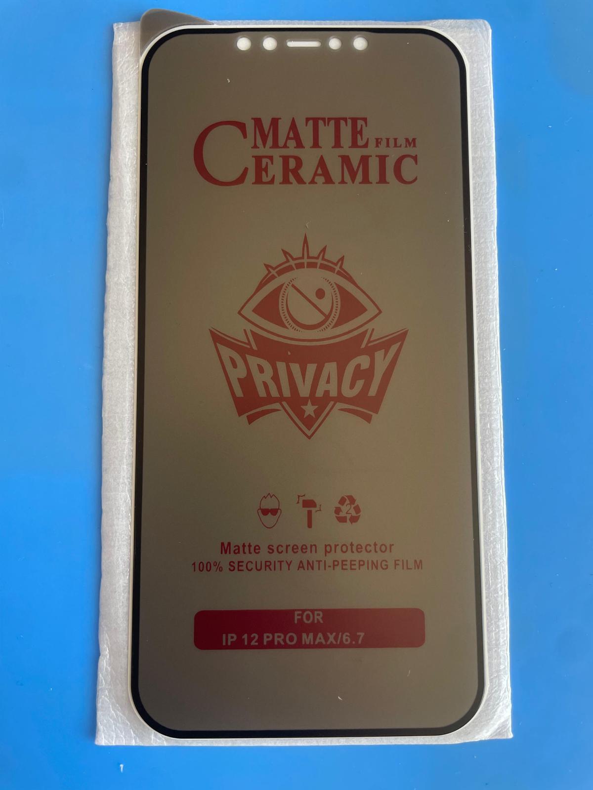 Pellicola Ceramic Matte Privacy per iPhone X Xs XR 11 12 13 14 15 / PRO ...