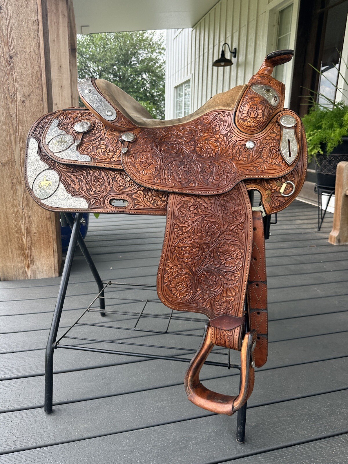 16” Dale Chavez Western Show Saddle FQHB Matching SET Breast Collar ...
