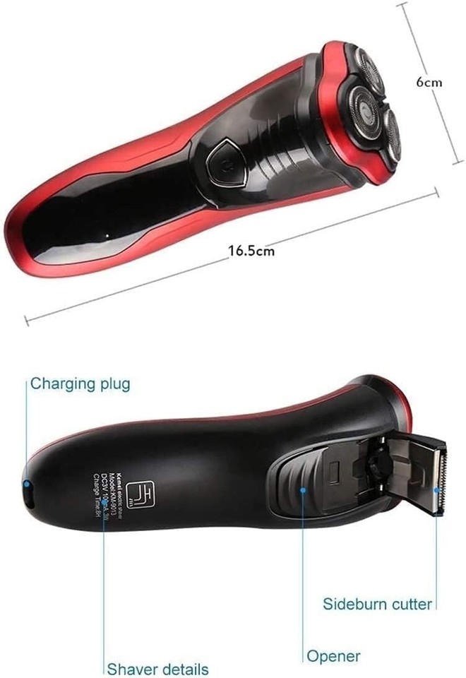 Men's Razor Rotary Waterproof Electric Shaver Pop-Up Trimmer Wet Dry ...