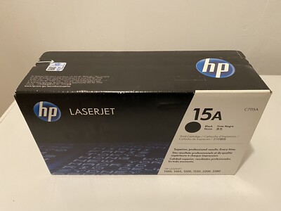 HP 15A (C7115A)-Black OEM Genuine Toner Cartridge LaserJet—Brand New In ...