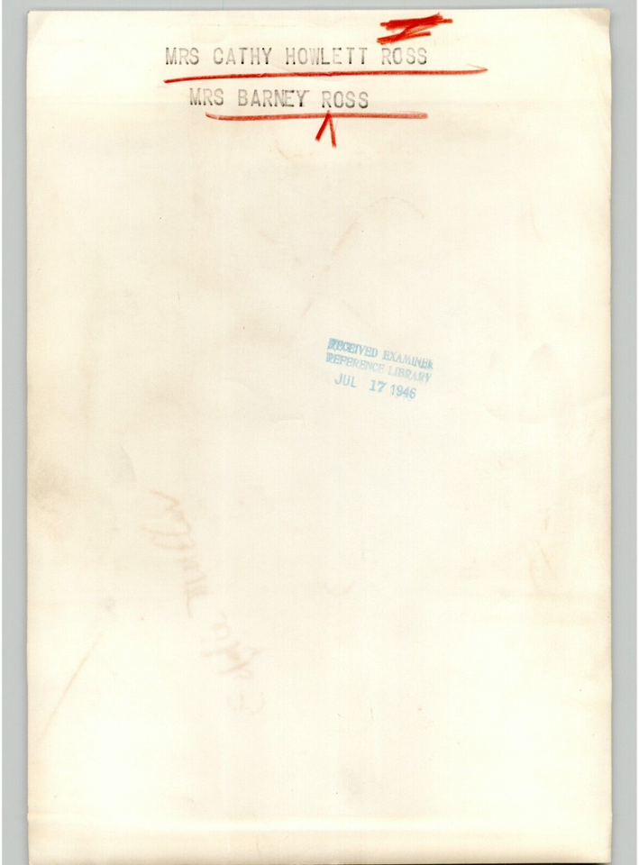 CATHY HOWLETT ROSS @ Divorce Court W/ BARNEY ROSS. 1946 Press Photo NY ...