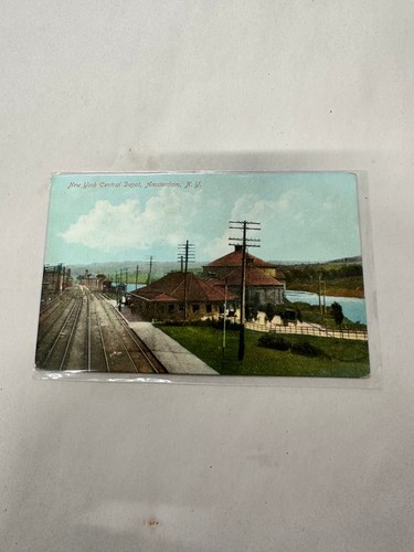 Vintage New York Central Depot Amsterdam NY Railroad Station Postcard ...