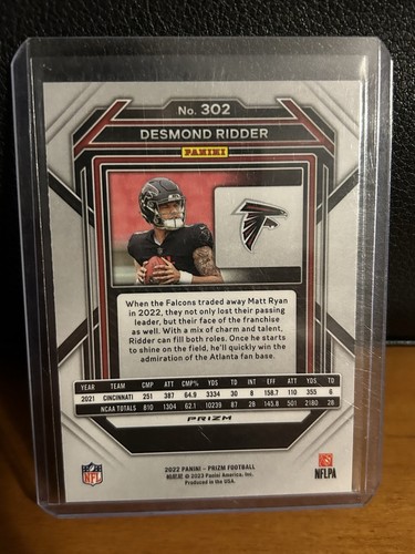 2022 Panini Prizm - Rookies Red Sparkle Prizm #302 Desmond Ridder (RC ...