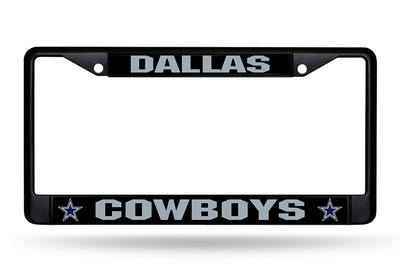 NFL Dallas Cowboys Black Chrome License Plate Frame Thin Gray Letters ...