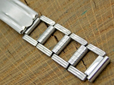 Ladies Vintage Watch Band 13mm Straight Ratchet Deployment Stainless ...
