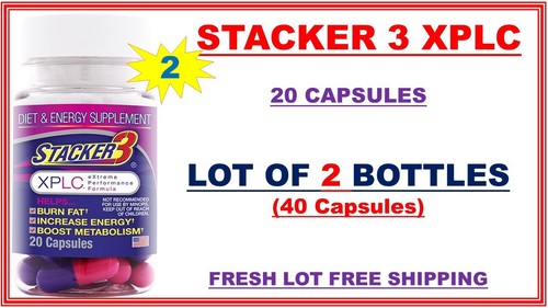 Stacker 3 XPLC Herbal Dietary 20 ct (Lot of 2 X Bottles) = 40 Capsules ...