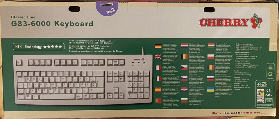 NEW SEALED VINTAGE CHERRY CLASSIC LINE G83-6000 KEYBOARD (PS/2) IN ...