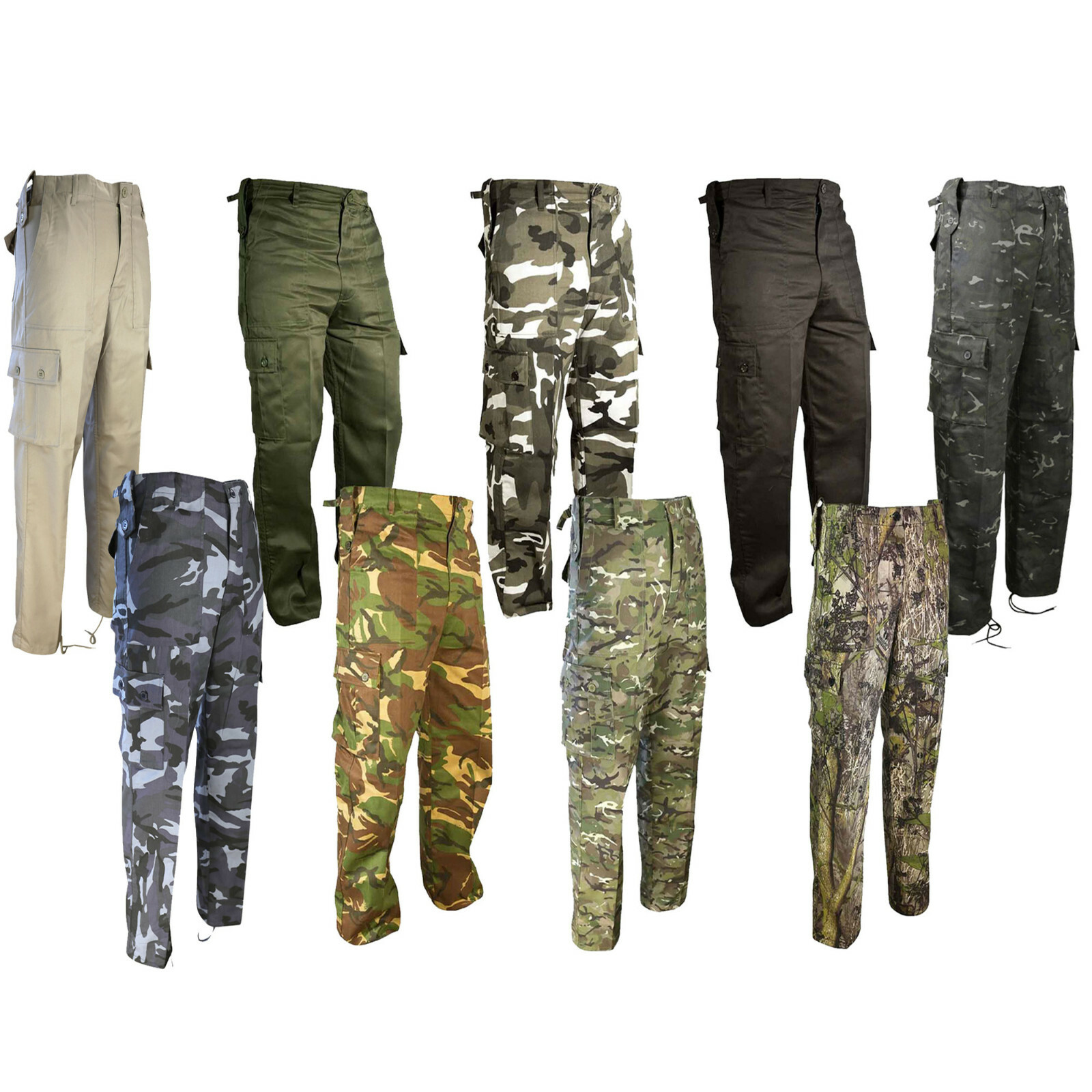 Combat Trouser Army Military BDU Camo DPM MTP M65 Style Tactical Cargo ...