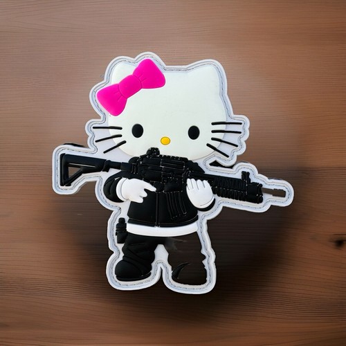 Tactical Hello Kitty Rubber PVC Hook/Loop Morale Patch Glow In The Dark | eBay