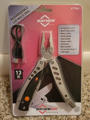 Mayhew (Steel Products Inc) tools 13-in-1 rechargeable LED multi tool w/pouch | eBay