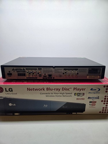 LG BD390 Blu-ray Disc Player Wi-Fi Box Remote Cables Manual Works Great ...