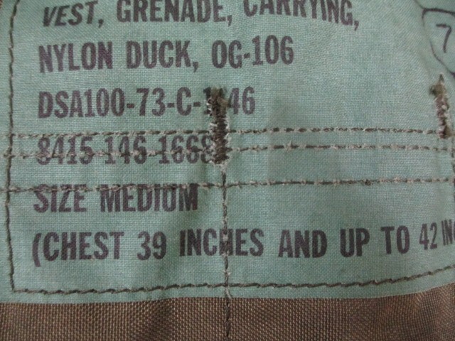 Vietnam Era US Army M79 Grenade Carrier Vest - M203 40mm - Dated 1973 ...