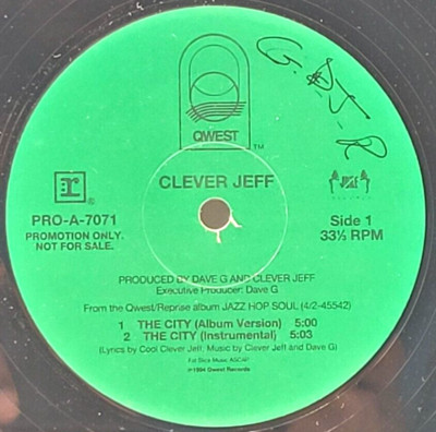 CLEVER JEFF - THE CITY - HIP HOP RAP SINGLE QWEST | eBay