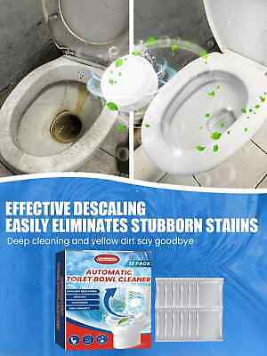 12PCS Toilet Bowl Cleaner Tablets Toilet Cistern Bowl Grime Limescale ...