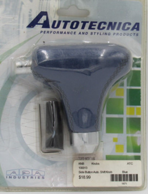 AUTOTECNICA AUTOMATIC NAVY LEATHER SHIFT KNOB SIDE BUTTON - NEW OLD ...
