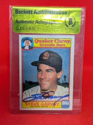 BECKETT AUTHENTICATION AUTOGRAPH: Steve Garvey 1986 Topps Quaker #6 | eBay