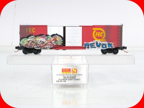 N Scale **FLORIDA EAST COAST** Weathered 50' Box Car FEC - Micro Trains ...