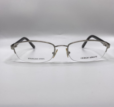 Giorgio Armani GA 255 KP5 Silver Metal Semi Rimless Eyeglasses Frame 50 ...
