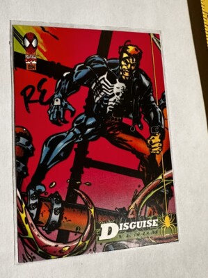 1994 Marvel Card Fleer Venom Disguise #14 Signed Randy Emberlin Comic ...