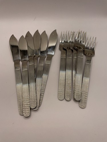 RARE Vintage Lot of 12 Dalia Surf Fish Knives And Forks Stainless | eBay