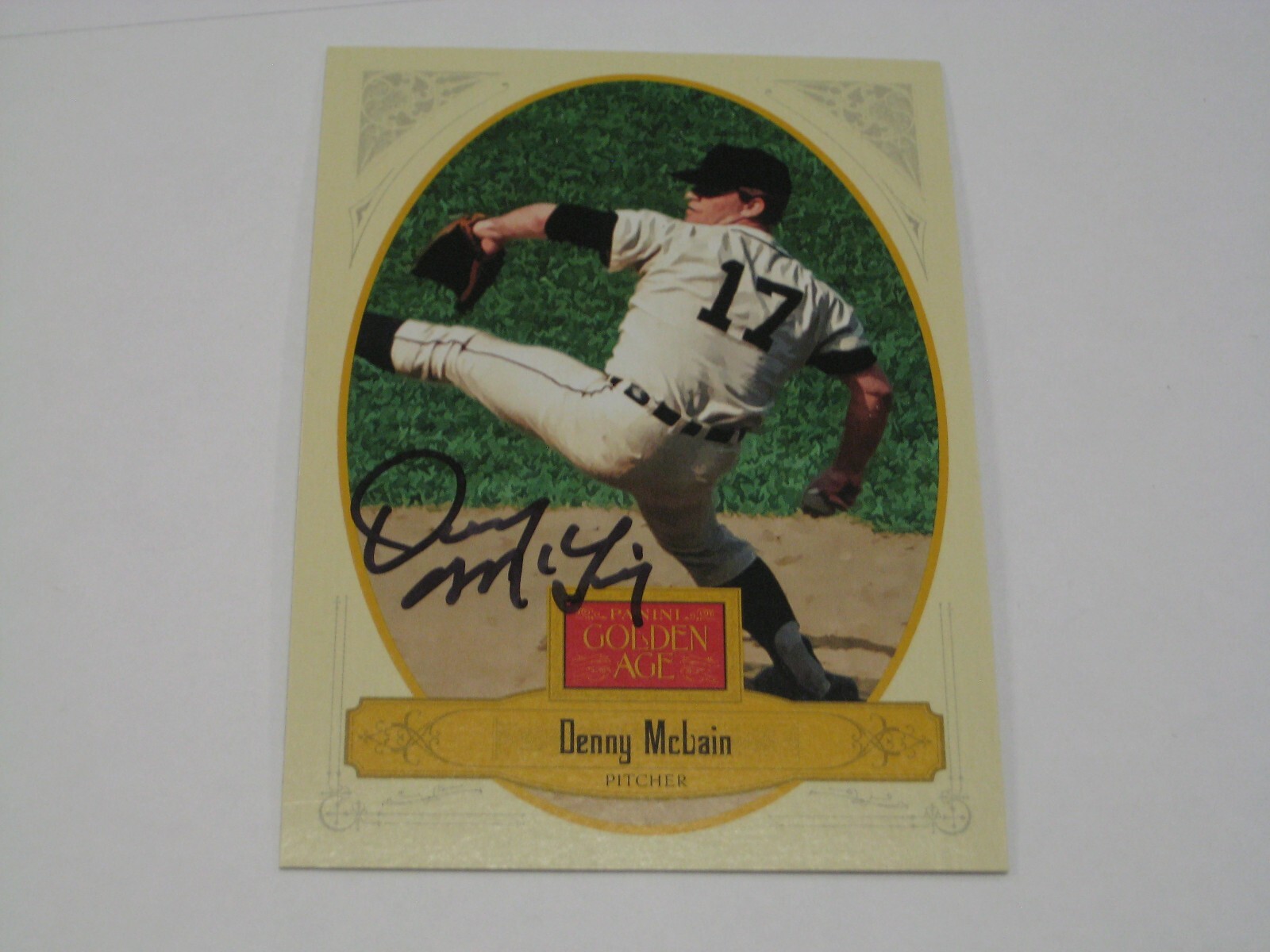 BASEBALL LEGEND TIGERS DENNY MCLAIN AUTOGRAPHED CARD W/COA FREE ...