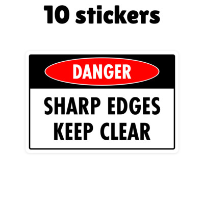 Sharp Edges Keep Clear Danger Safety Sign Sticker Label Fade ...