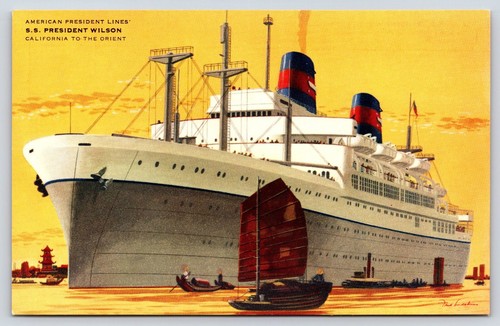 Vintage Postcard SS President Wilson Cruise Liner Ship | eBay