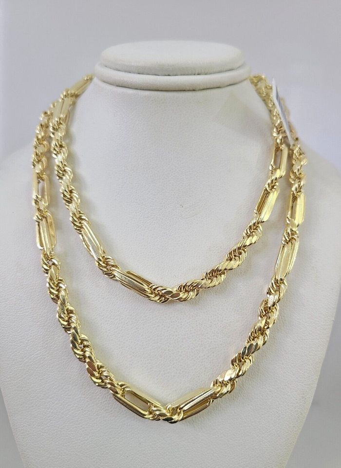 Real 10K Gold Mens Milano Rope Chain Necklace 6mm 18-30in 10kt Yellow ...