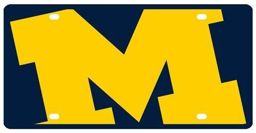 Michigan Wolverines Mega Logo Deluxe Laser Cut Auto License Plate Tag ...