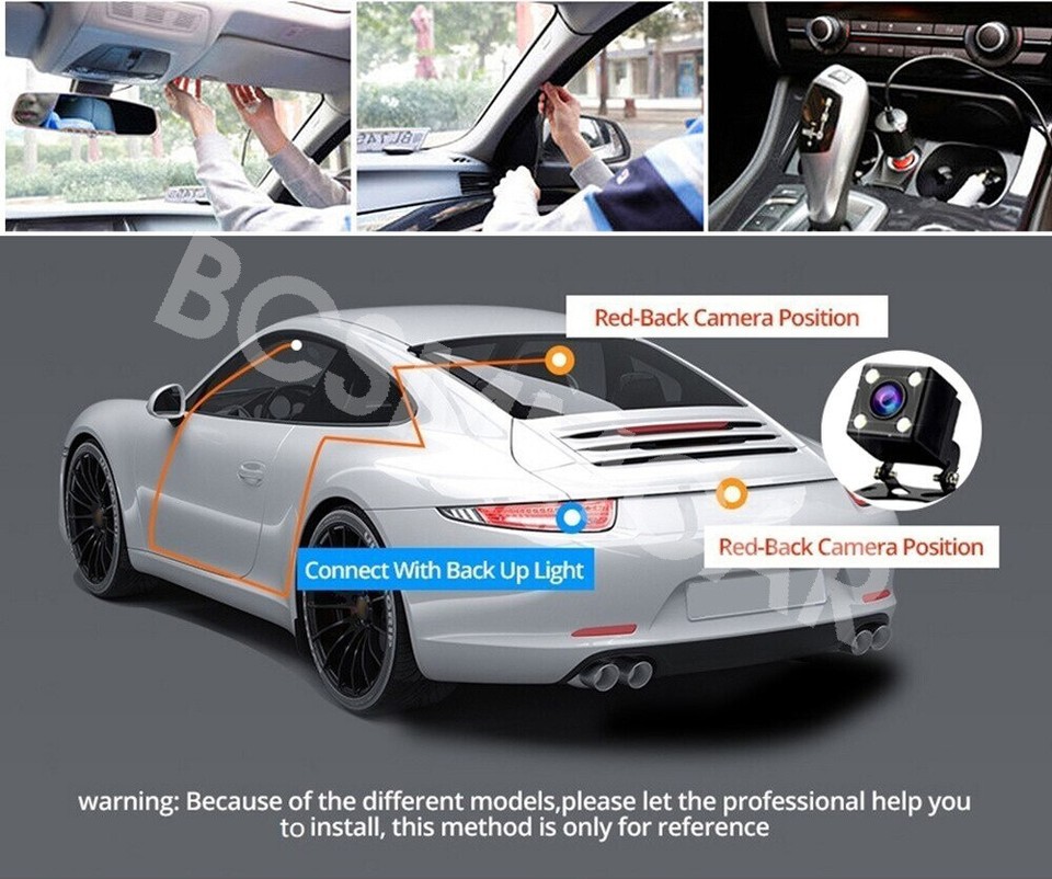 Car 3 Channel Dash Cam 1080P Front/Rear/Interior Camera Video Recorder ...