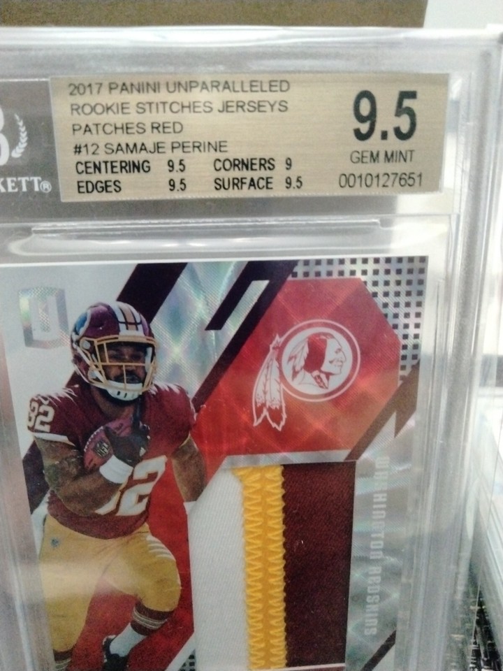 2017 Samaje Perine Unparalleled Rookie Jersey Patches Red 3/10 🔥🔥 | eBay