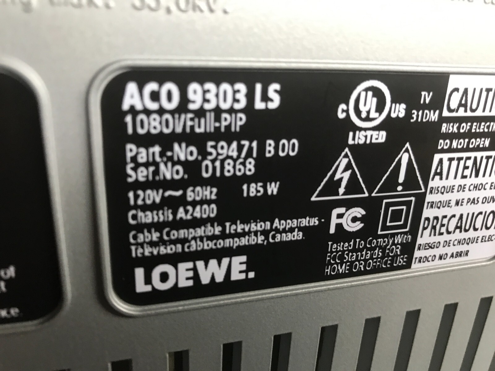 Loewe Aconda 30” Direct-View (CRT) 16:9 hdtv MINT CONDITION German-Made ...