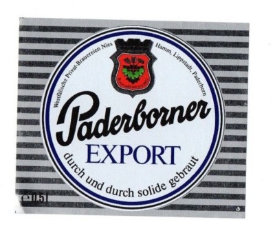 Germany - Beer Label - Paderborner Brauerei, Paderborn - Paderborner ...