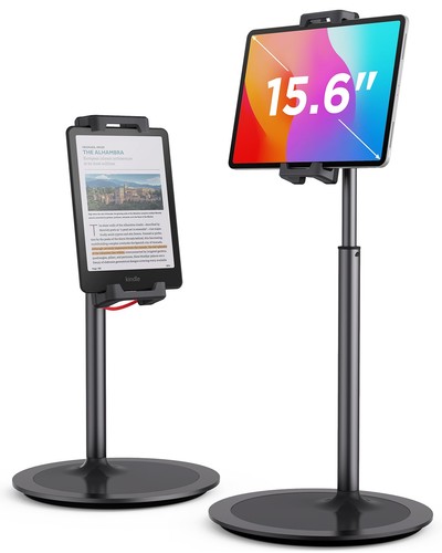 Tablet Stand Holder, Extra-Height Adjustable Kindle Stand, 360 Degree ...