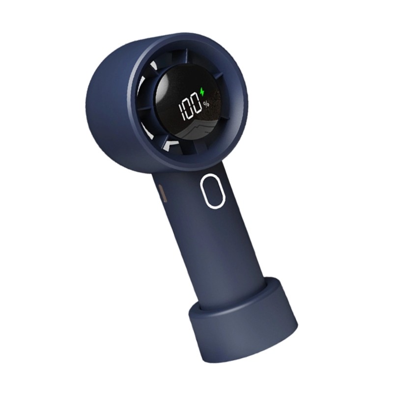 Foldable Handheld Fan Digital Display Variable Airflows Lanyard ...
