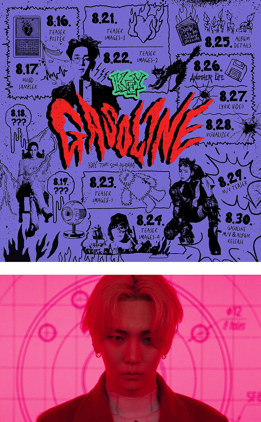 SHINEE KEY [GASOLINE] 2nd Album BOOKLET CHAPTER 1 CD+Photo Book+2 Card ...
