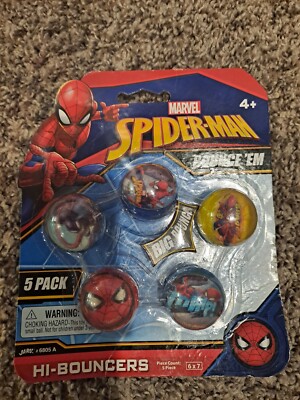 MARVEL SPIDERMAN BOUNCE 'EM 5 PACK HI-BOUNCERS BALLS | eBay