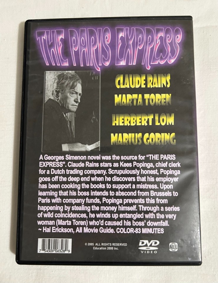The Paris Express DVD Movie (aka The Man Who Watched Trains Go By ...