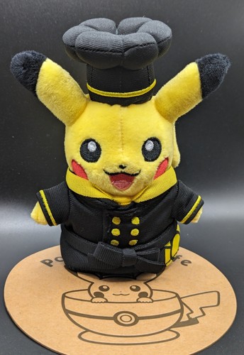 Pokemon Cafe Pikachu Keychain Plush Mascot Pikachu Chef Black Keychain ...