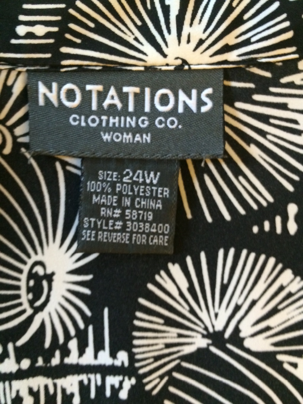 Notations Clothing Co. Woman Black & White Long Sleeve Blouse Plus size ...