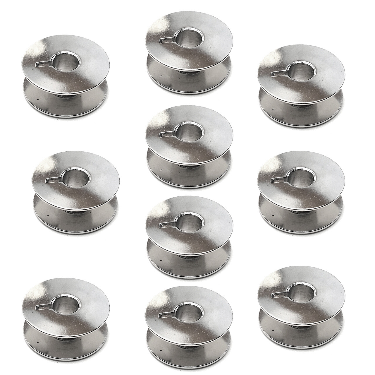 10 SMALL L STEEL SLOTTED BOBBINS GAMMILL PREMIER HOMECRAFT QUILTER ...