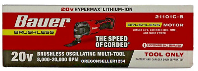 BAUER 20V Brushless Cordless Variable Speed Oscillating Multi-Tool ...