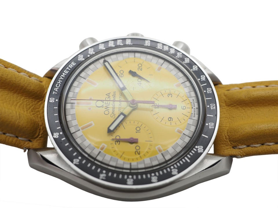 Omega Speedmaster Racing Schumacher 39Mm 3810.12.40 Yellow Leather Men ...
