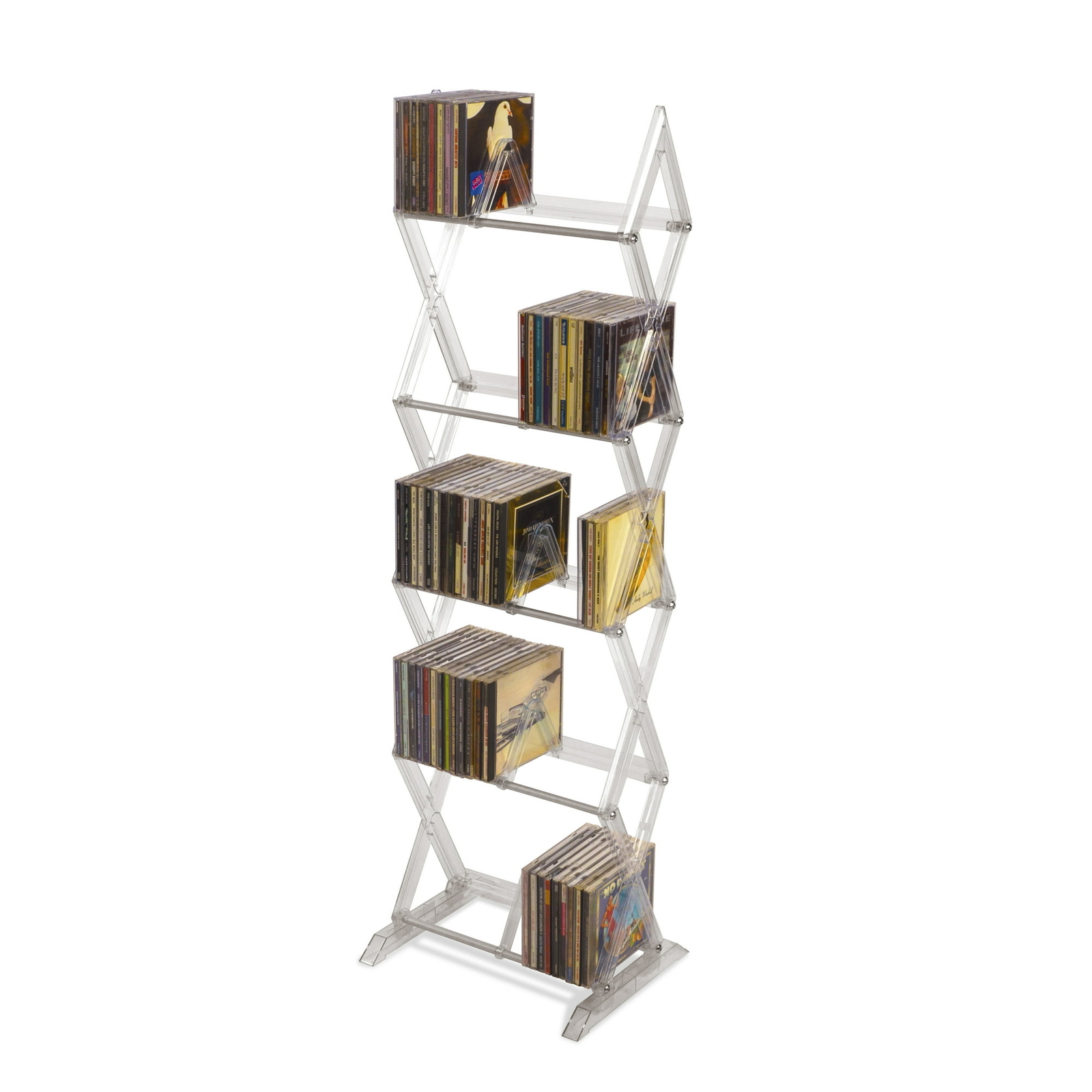 5 Tier Media Shelf 90 DVD Tower Rack Game 130CD Display Organizer Stand ...
